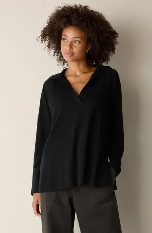 Eileen Fisher Raglan Sleeve Henley Tunic