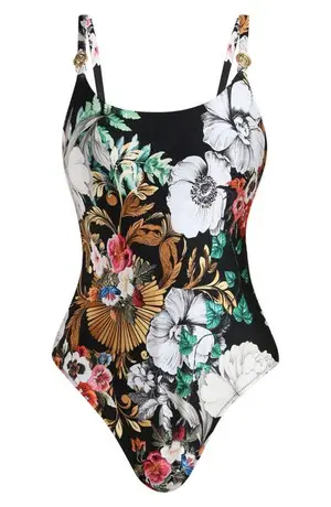 L'AGENCE Gilded Garden Remi One-piece Swimsuit - Black