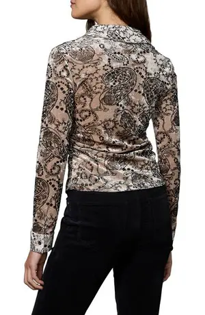 Sanctuary Juno Button Front Mesh Top