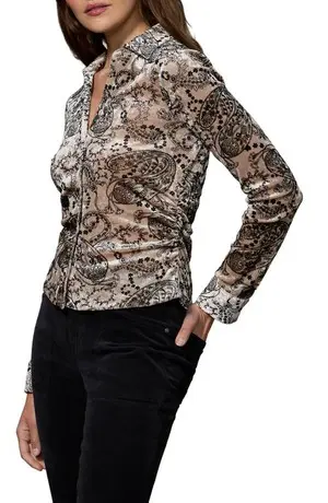 Sanctuary Juno Button Front Mesh Top