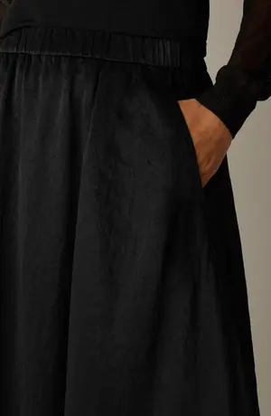 Eileen Fisher Crinkled Satin Bubble Hem Skirt