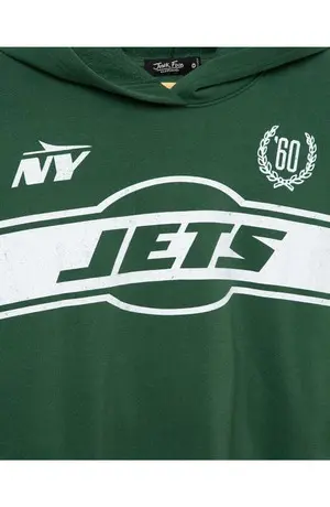 Junk Food New York Jets Oversized Cropped Graphic Hoodie
