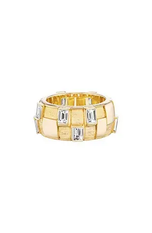 NIGHTHORSE Basketweave 18k Gold Band Ring - Diamond