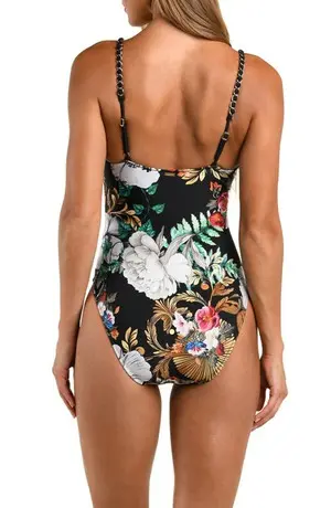 L'AGENCE Lilou Plunge Cheeky One-piece Swimsuit - Black