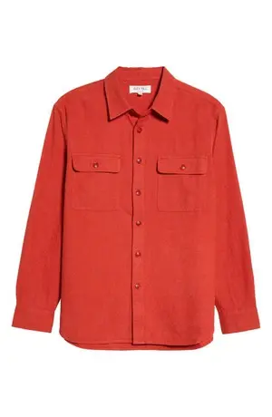 ALEX MILL Potter Cotton Chamois Shirt - Heather Flame