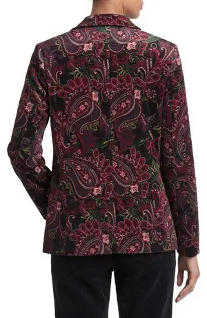 Jones New York Paisley One-button Blazer