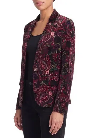 Jones New York Paisley One-button Blazer