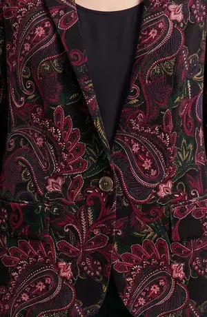 Jones New York Paisley One-button Blazer