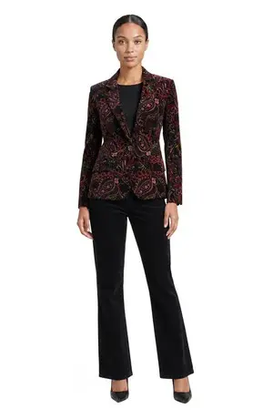 Jones New York Paisley One-button Blazer