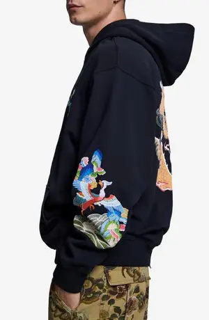 Desigual Embroidered Graphic Hoodie