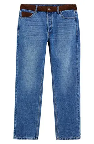 Desigual Contrast Waistband Wide Leg Jeans