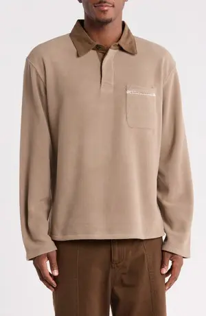 RHYTHM Ladder Stitch Pocket Long Sleeve Polo