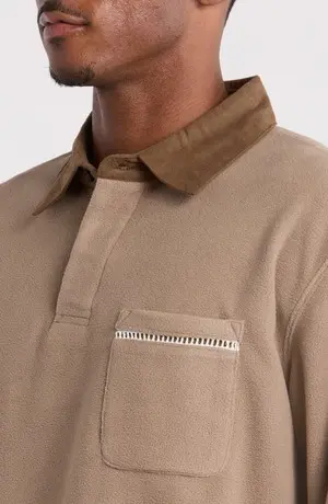 RHYTHM Ladder Stitch Pocket Long Sleeve Polo