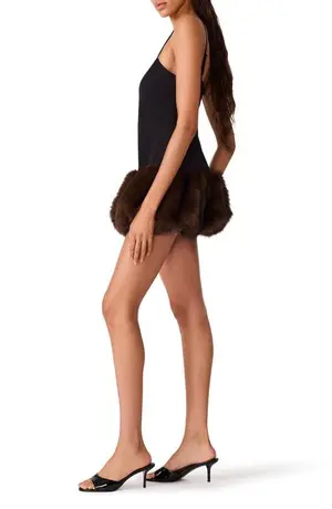 Steve Madden Sherlie Faux Fur Trim Minidress