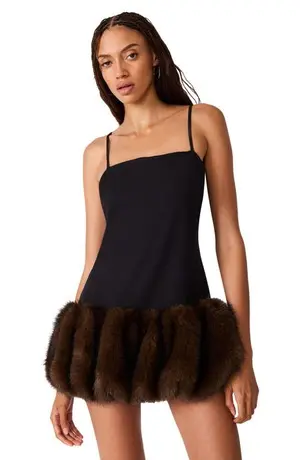 Steve Madden Sherlie Faux Fur Trim Minidress