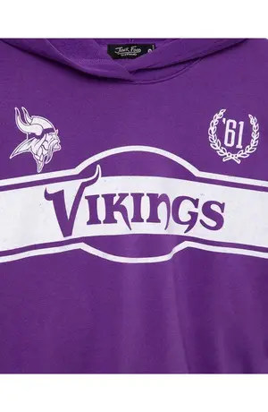 Junk Food Vikings Oversized Graphic Crop Hoodie