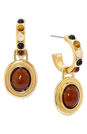 MARLYN SCHIFF Sienna Hoop Drop Earrings - Gold Multi