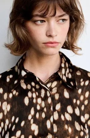 Mango Bambi Print Long Sleeve Shirt