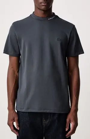Lacoste Logo Jacquard Collar Piqué T-shirt - Graphite