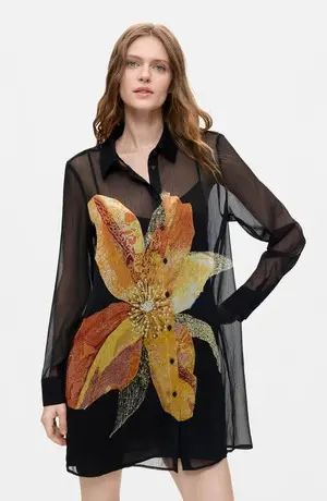 Desigual Floral Long Sleeved Shirtdress