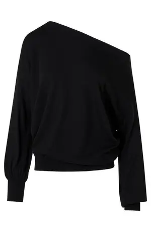 Akris Off The Shoulder Virgin Wool Sweater