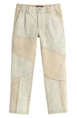 Desigual Patchwork Cotton Straight Leg Pants