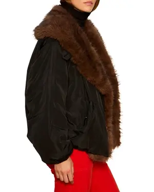 Sanctuary Allure Faux Fur Trim Jacket