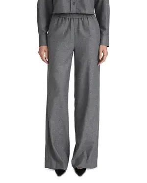 FRAME The Plaza Wide Leg Pants - Charcoal Heather