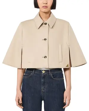 Max Mara Mxapadre Water Repellent Crop Cape - Stone