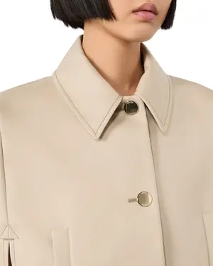 Max Mara Mxapadre Water Repellent Crop Cape - Stone