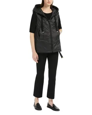 Max Mara Greengo Water Repellent Hooded Puffer Vest - Black