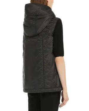 Max Mara Greengo Water Repellent Hooded Puffer Vest - Black