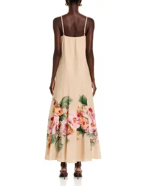 Kobi Halperin Pierce Floral Beaded Cotton Maxi Dress