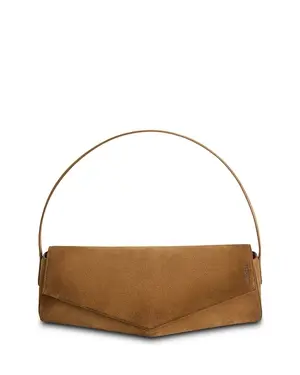 JIL SANDER Kante Leather Flap Shoulder Bag - Walnut
