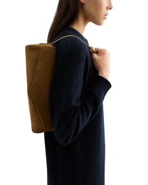 JIL SANDER Kante Leather Flap Shoulder Bag - Walnut