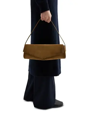 JIL SANDER Kante Leather Flap Shoulder Bag - Walnut
