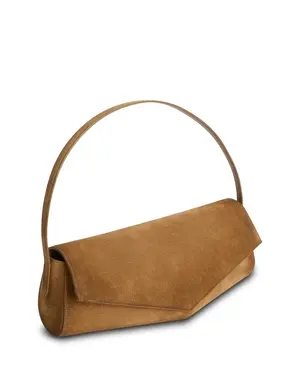 JIL SANDER Kante Leather Flap Shoulder Bag - Walnut