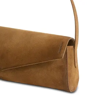 JIL SANDER Kante Leather Flap Shoulder Bag - Walnut