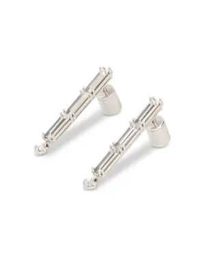 JIL SANDER Linear Drop Earrings - Crystal