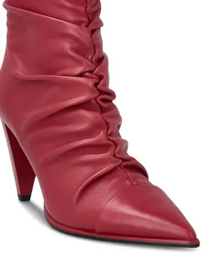 Pinko Vane 02 Nappa Leather Ruched Ankle Boots