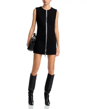 Alexander Wang Embellished Zip Front Mini Dress