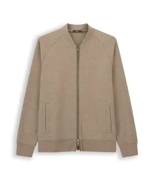 Boggi Milano Scuba Cotton Blend Melange Full-zip Sweatshirt