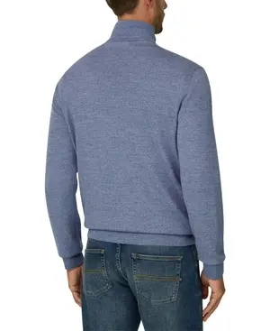 Boggi Milano Merino Wool Cashwool Mouline Turtleneck Jumper - Light Blue