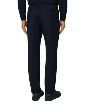 Boggi Milano City Flannel Trousers - Navy Blue
