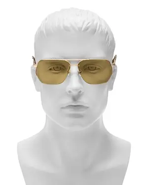 Jacquemus Aviador Aviator Sunglasses, 63mm - Gold