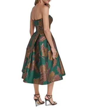 Eliza J Floral Jacquard Fit-and-flare Midi Dress