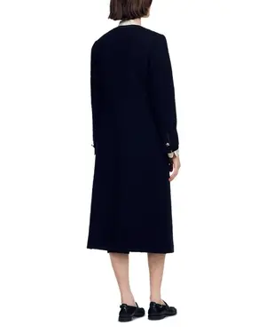 Sandro Saywer Asymmetrical Tweed Coat