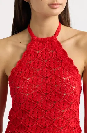 HELLO MOLLY Palm Shade Halter Knit Top