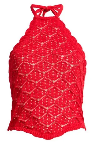 HELLO MOLLY Palm Shade Halter Knit Top