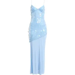 HELLO MOLLY Diamonds At Dusk Sequin Maxi Dress - Blue